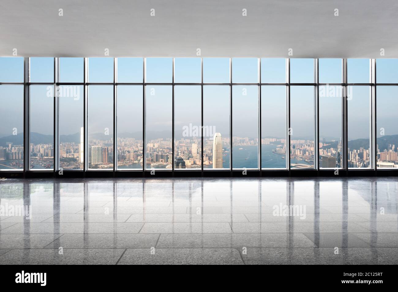 cityscape and skyline of hong kong from glass window Stock Photo - Alamy