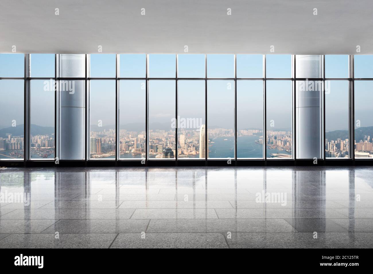 cityscape and skyline of hong kong from glass window Stock Photo - Alamy