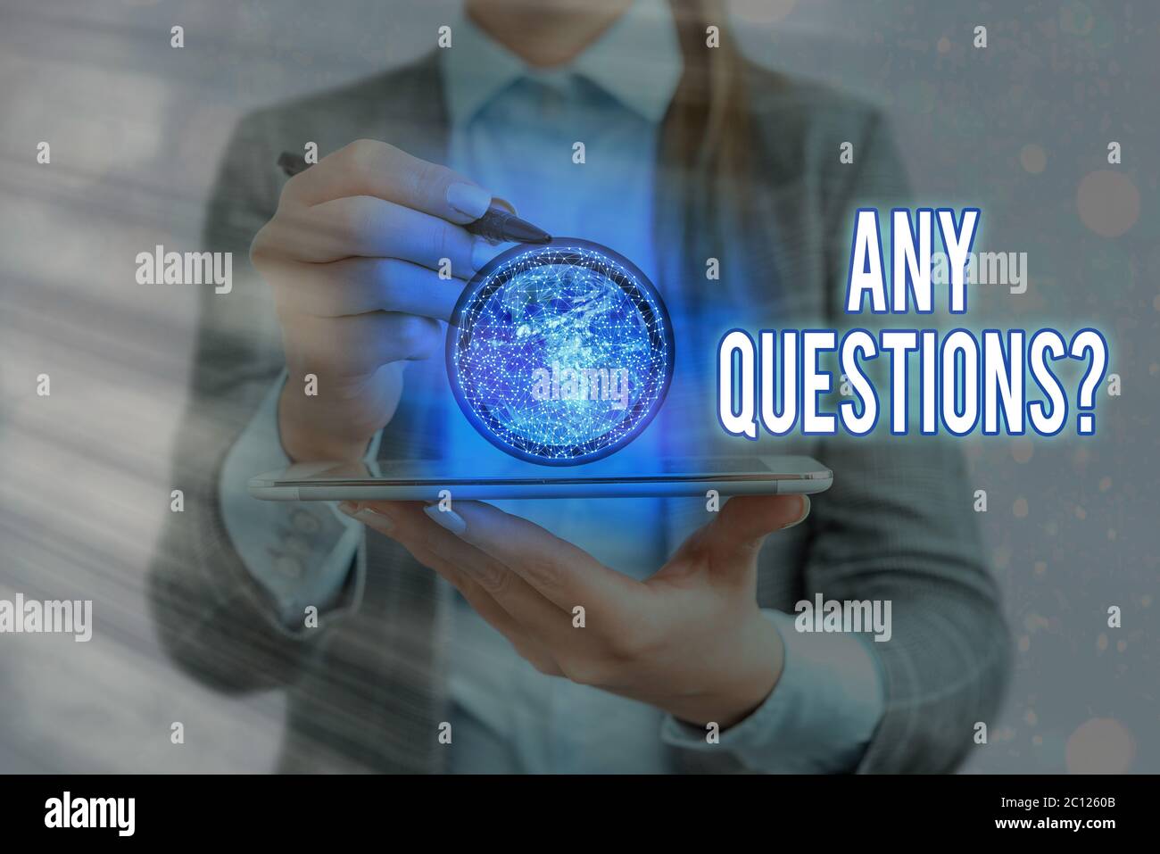 Writing note showing Any Questions Question. Business concept for ...