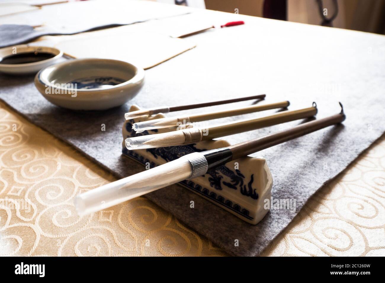 Calligraphy table hi-res stock photography and images - Alamy