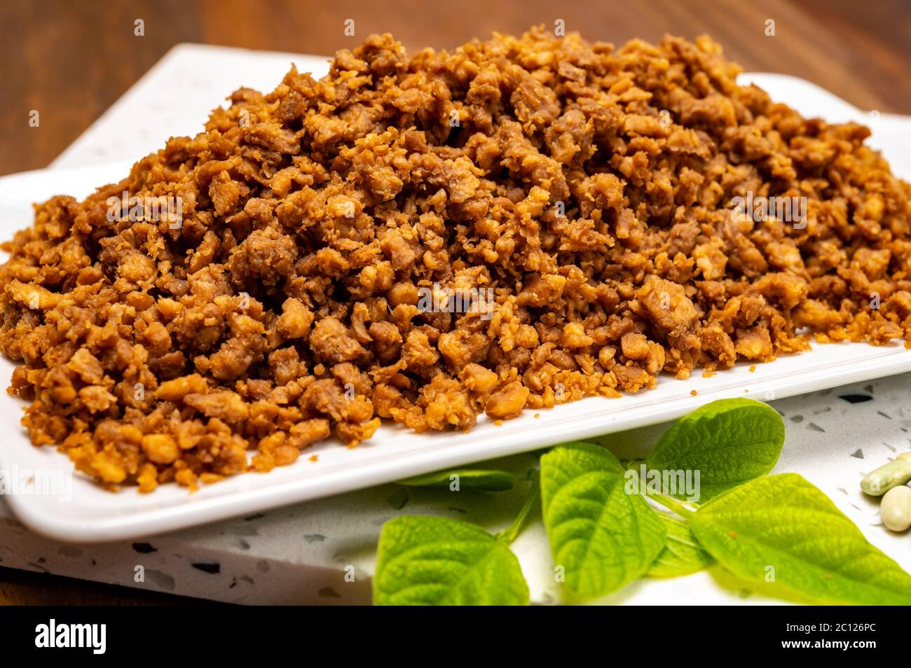 Source of fibre plant based vegan soya protein minced meat, meat free ...