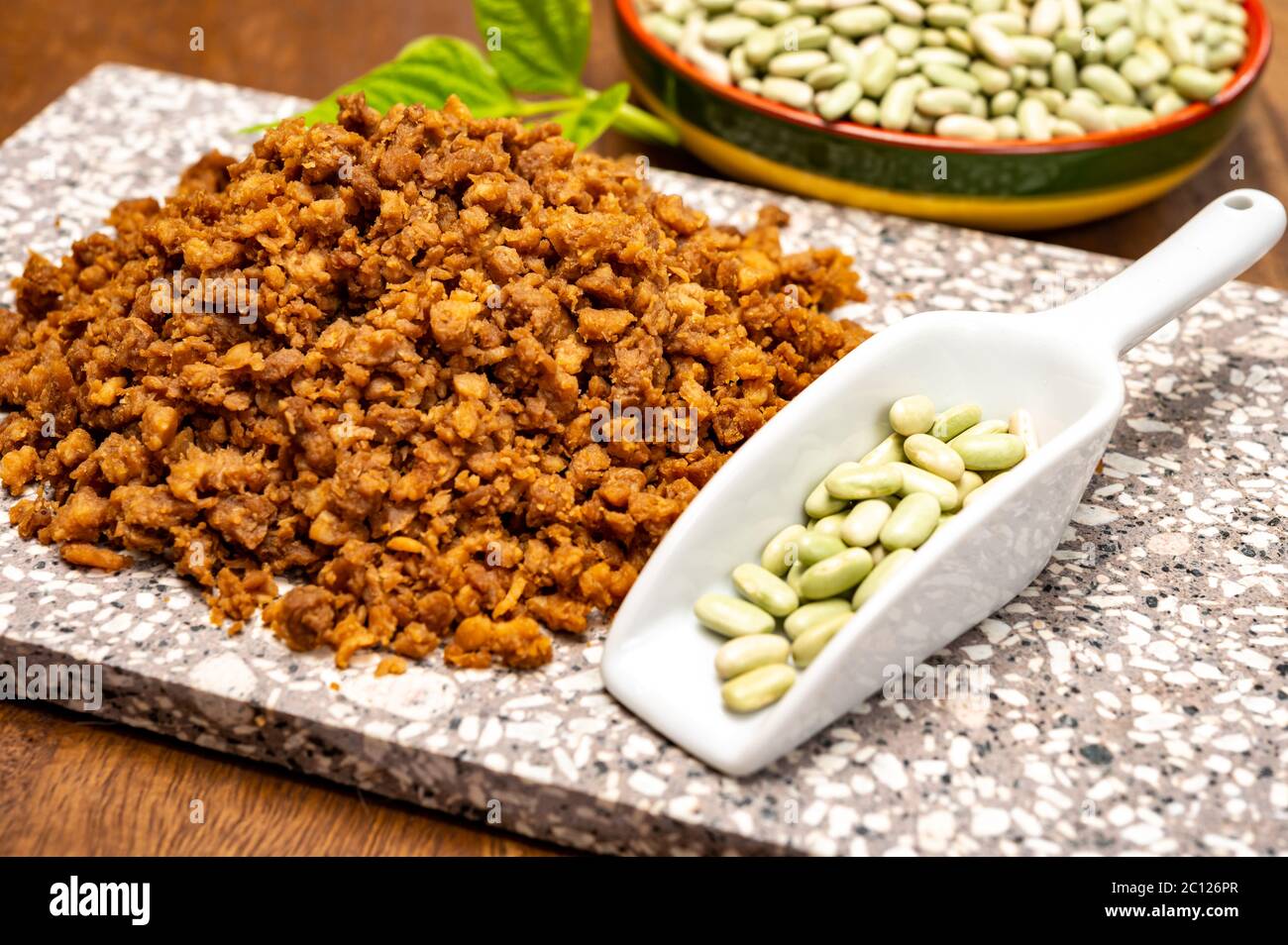 Source of fibre plant based vegan soya protein minced meat, meat free ...