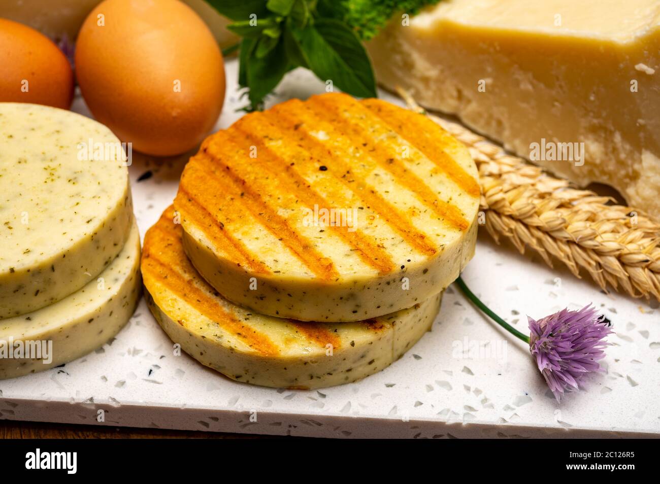 Yellow cheese based grilled vegetarian burgers, meat free healthy food ...