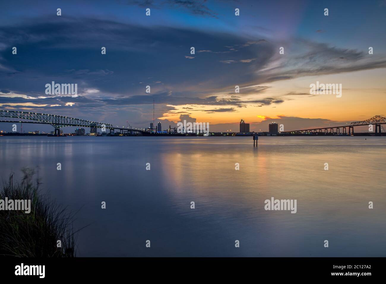 A City & Two Bridges Stock Photo - Alamy