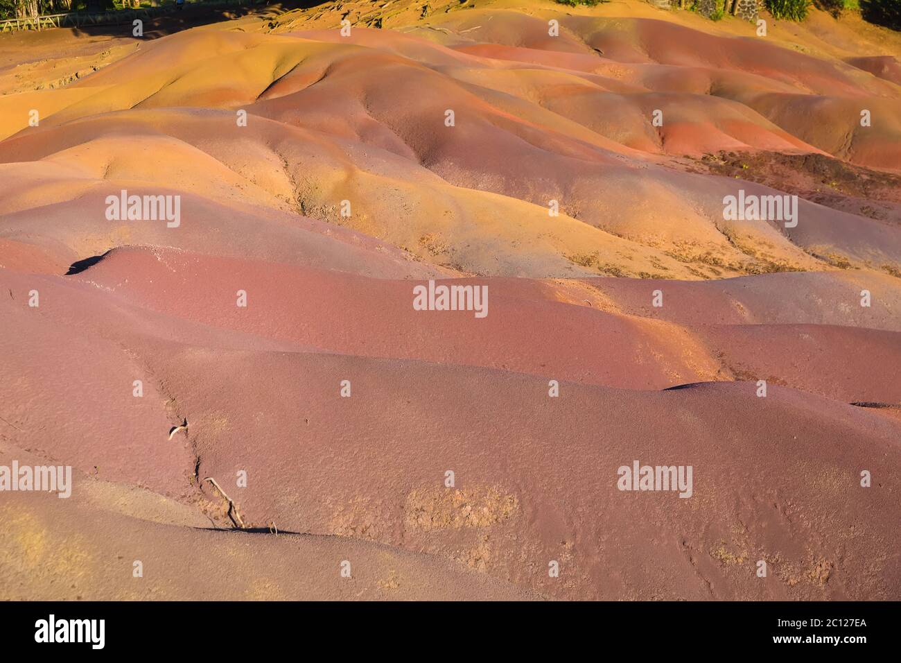 Seven colored earth in Chamarel park, Mauritius island Stock Photo - Alamy