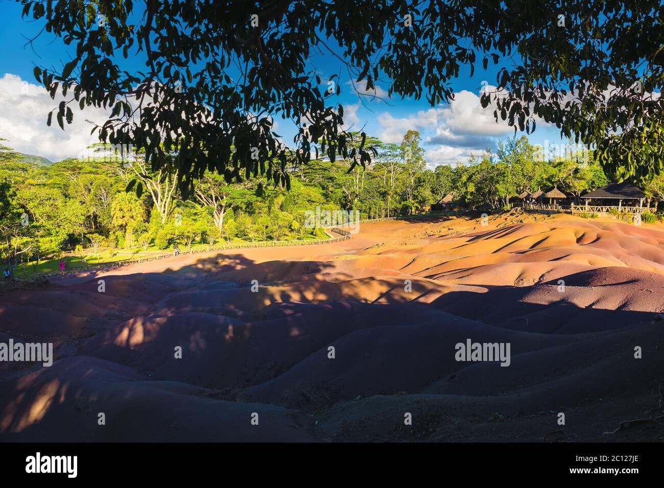 Seven colored earth in Chamarel park, Mauritius island Stock Photo - Alamy