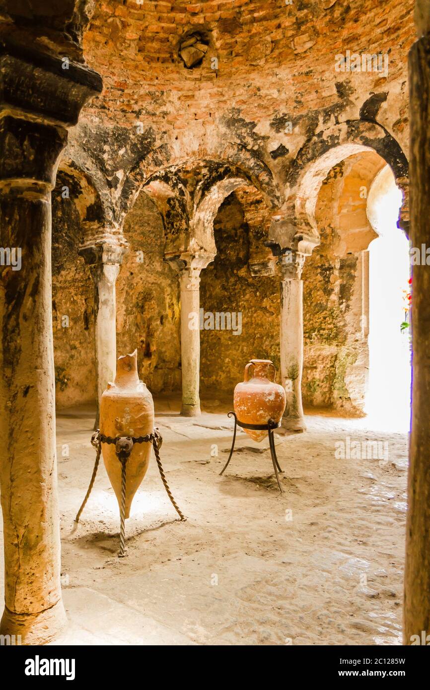 Burned Arab baths in Palma de Majorca old city of Barrio Calatrava Los ...