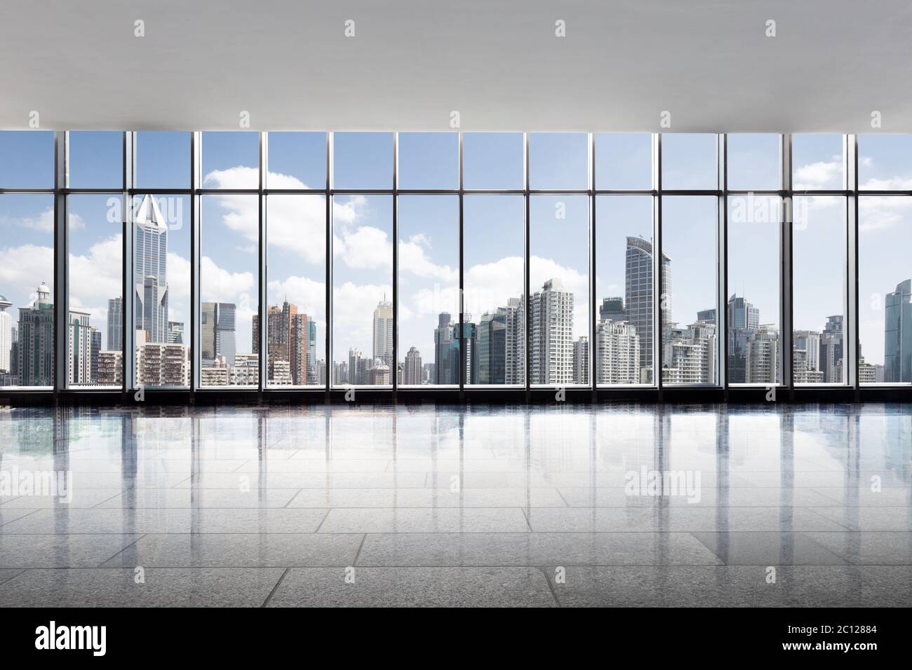 cityscape and skyline of shanghai from glass window Stock Photo - Alamy