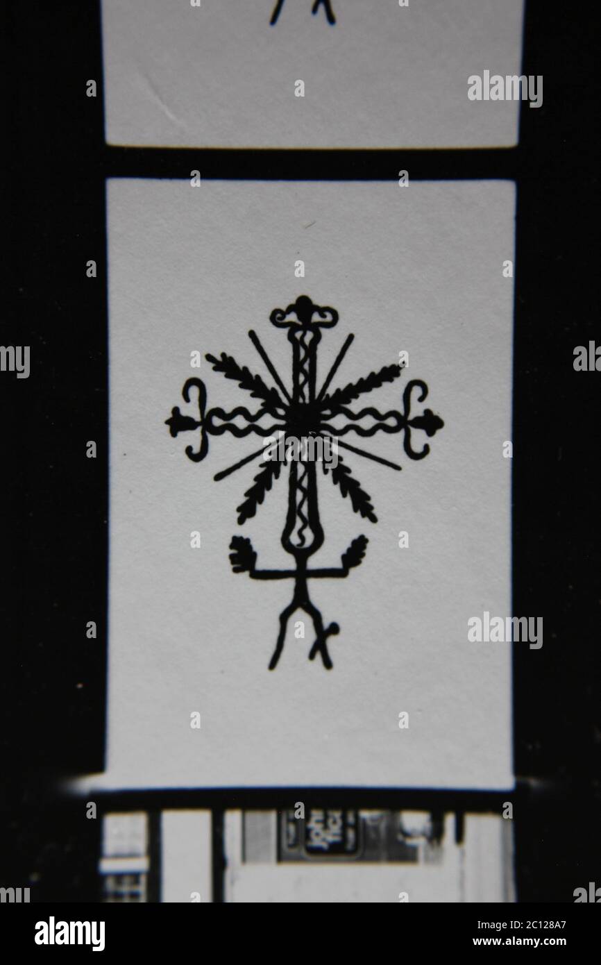 Fine 70s vintage black and white extreme photography of a decorative ...