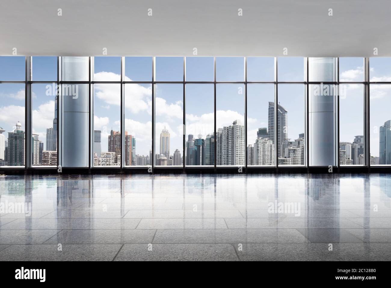 cityscape and skyline of shanghai from glass window Stock Photo - Alamy