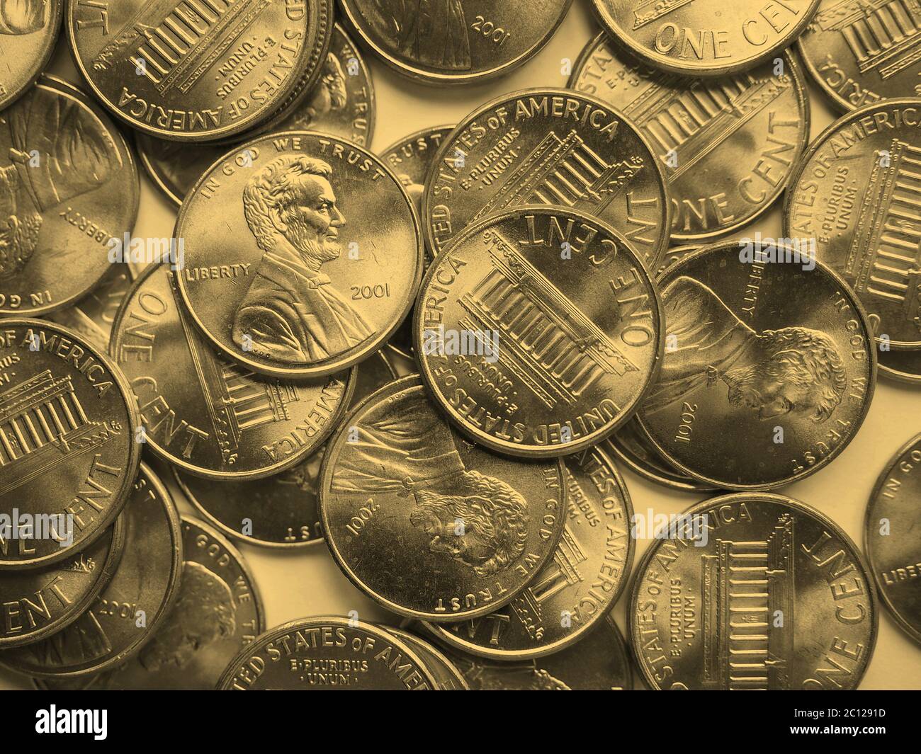 Dollar coins background - vintage Stock Photo - Alamy