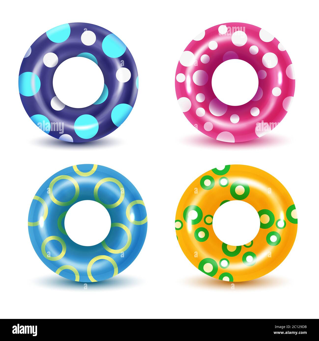 Vector illustration of swimming rings on white background Stock Vector ...