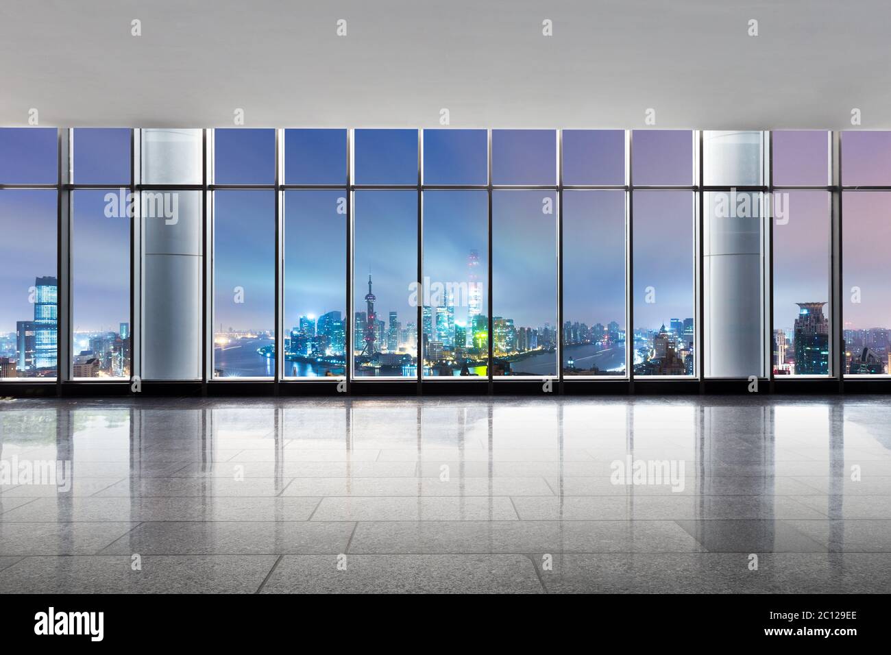 cityscape and skyline of shanghai from glass window Stock Photo - Alamy