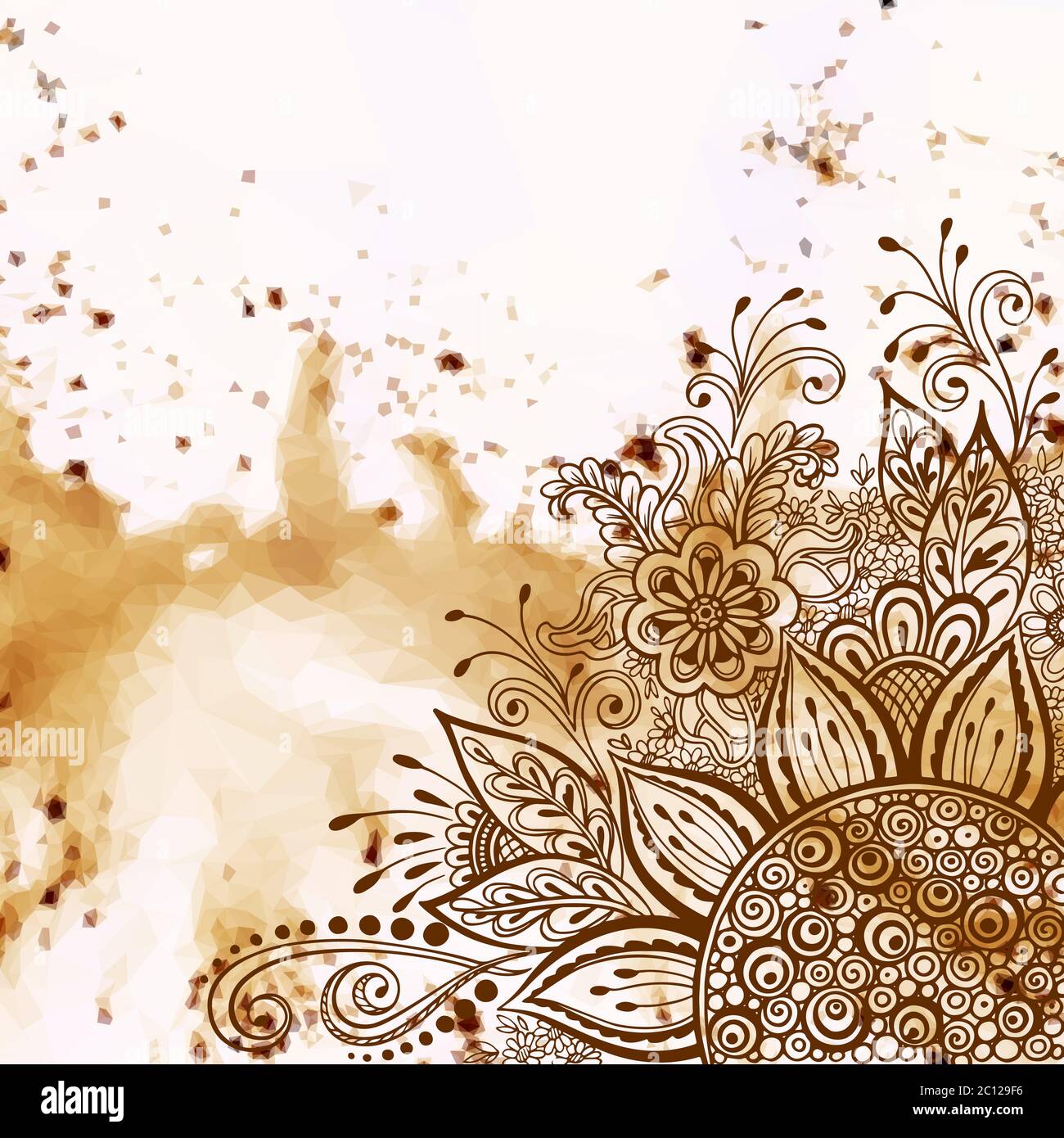 Floral Outline Calligraphic Pattern Stock Photo - Alamy