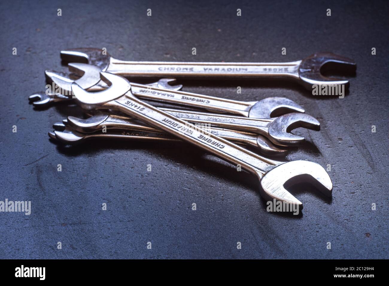 The wrench steel tools for repair Stock Photo - Alamy