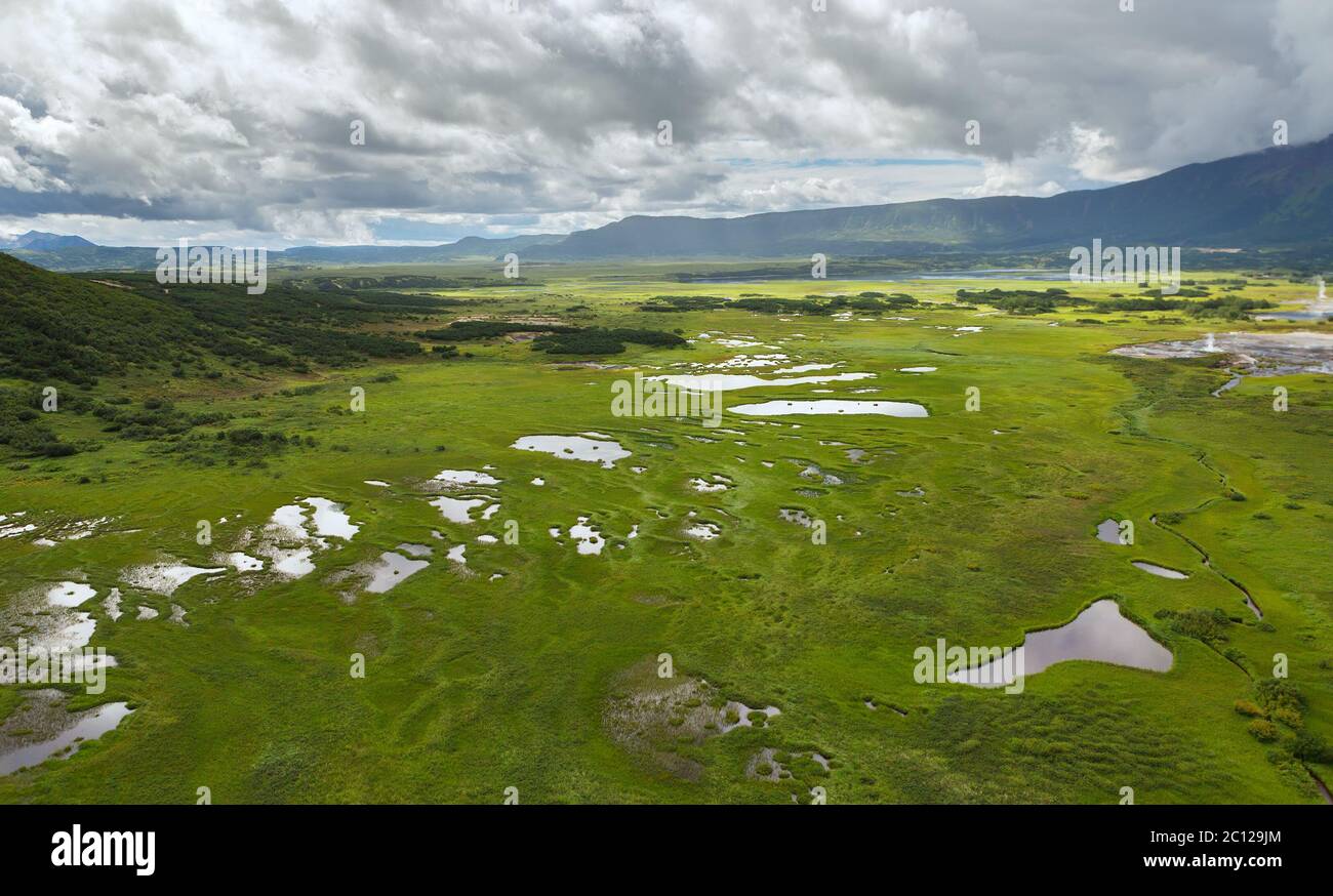 Uzon Caldera in Kronotsky Nature Reserve on Kamchatka Peninsula Stock ...