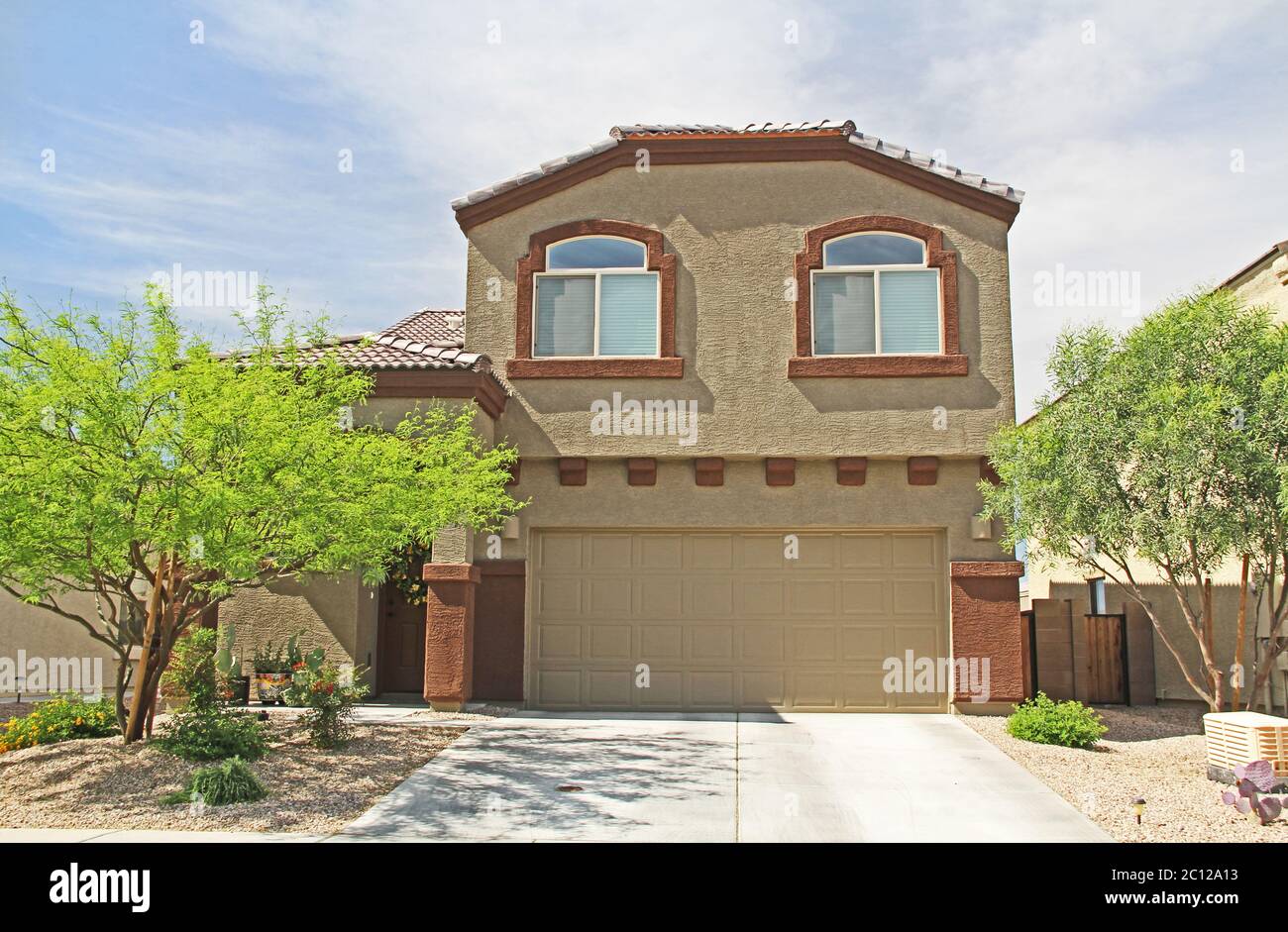 Two-story Stucco Home in Tucson, Arizona Stock Photo - Alamy
