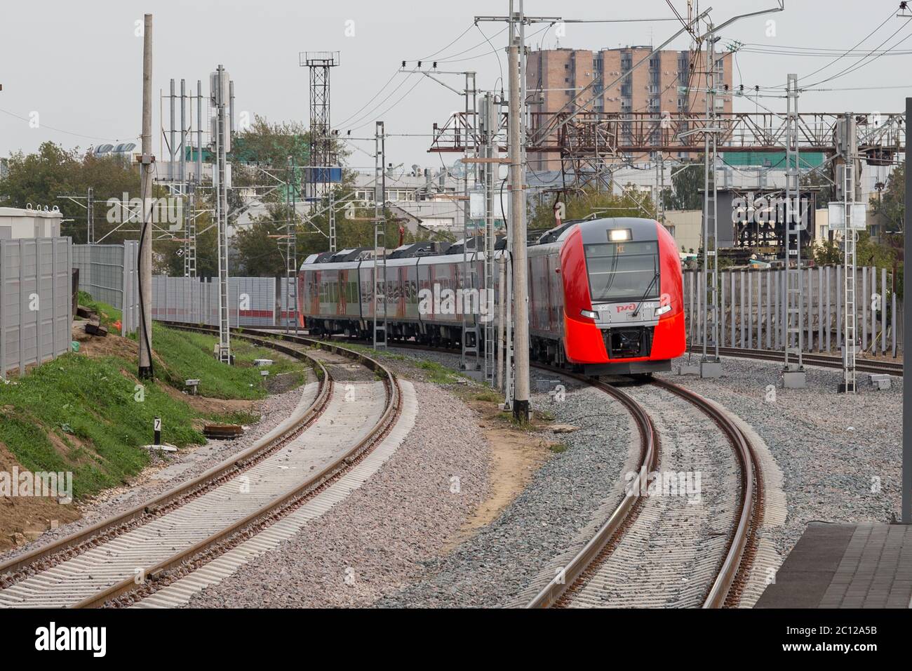 MOSCOW, RUSSIA - SEPTEMBER 13, 2016: Central Circle Line MCC Lastochka ...