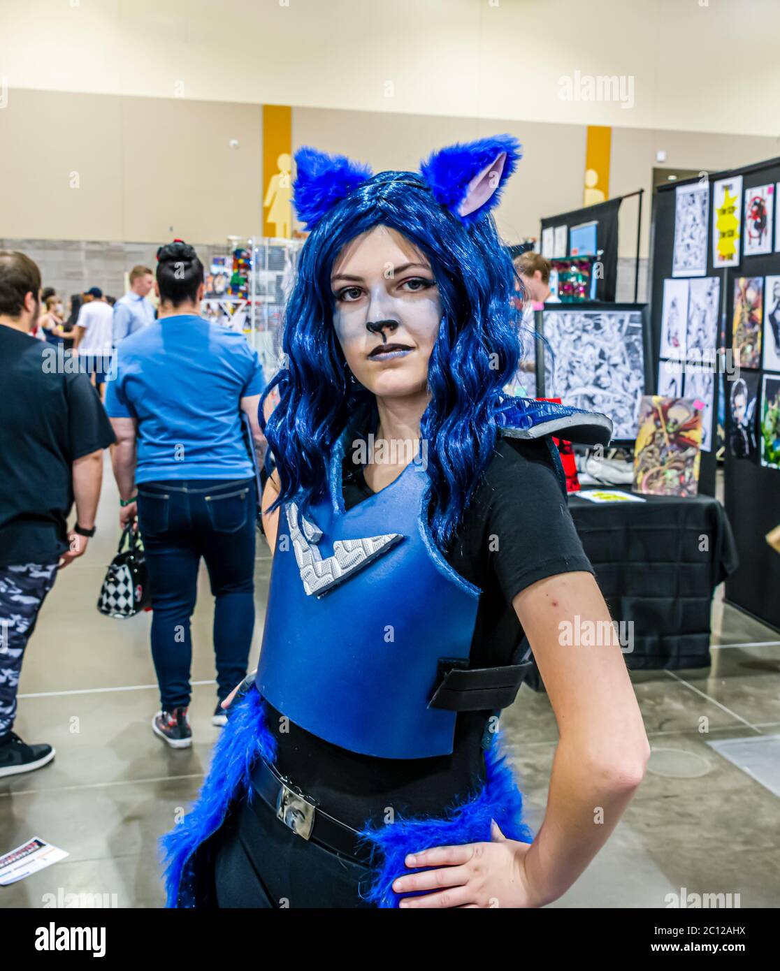 2019 Fan Fusion (AKA Comicon), Costumed Character, Blue Kitten Stock ...