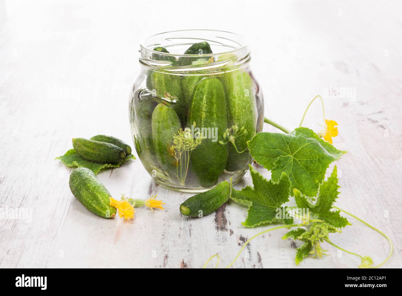 Preserved pickles in glass jar Stock Photo - Alamy