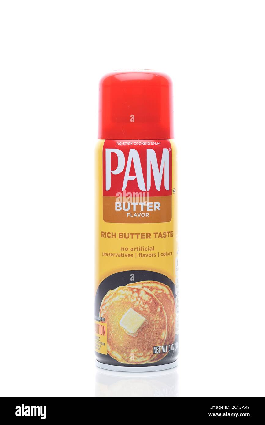 IRVINE, CALIFORNIA - 8 APRIL 2020: A can of Pam Butter Flavor Cooking ...