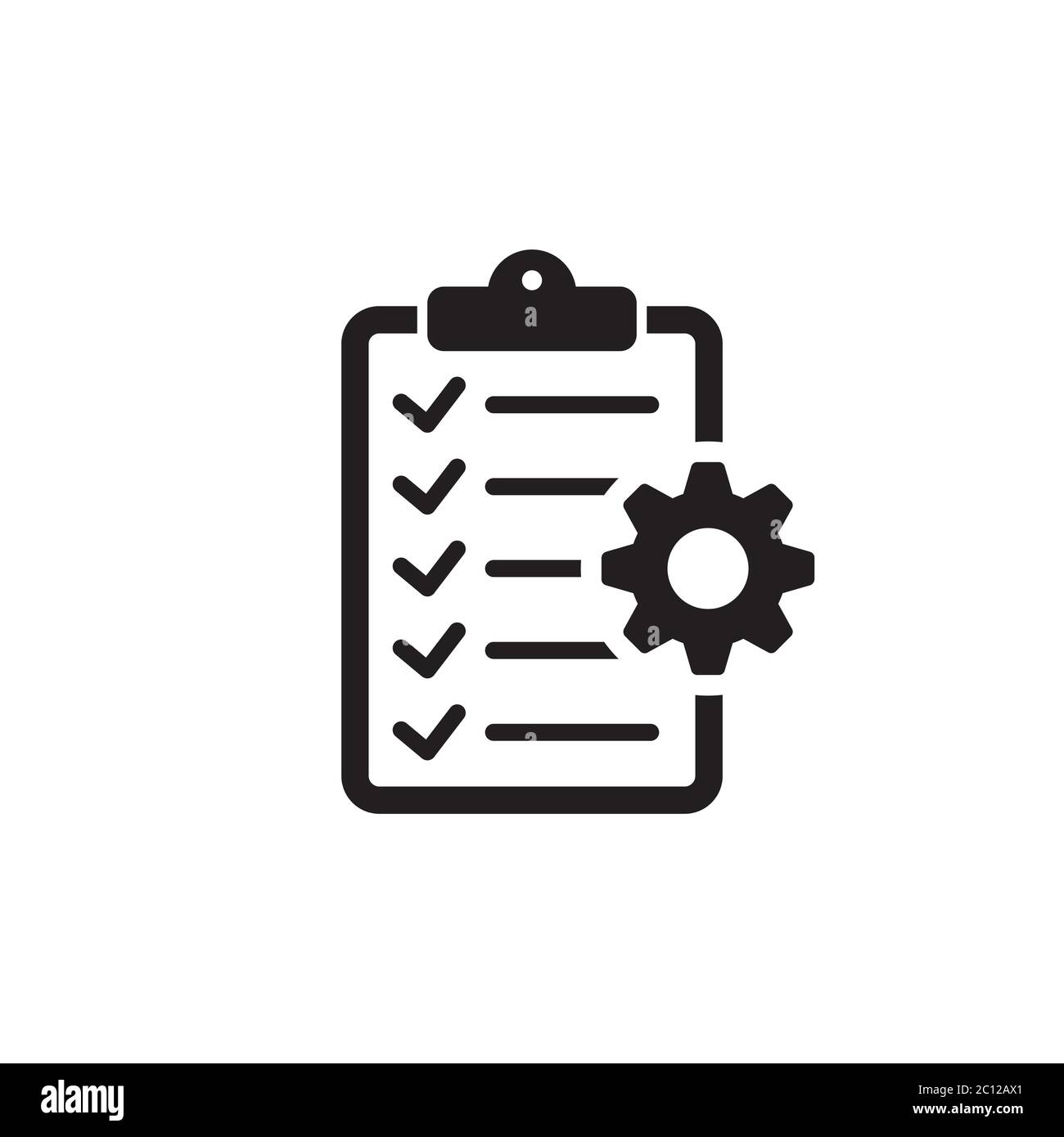 Checklist cogwheel Stock Vector Images - Alamy