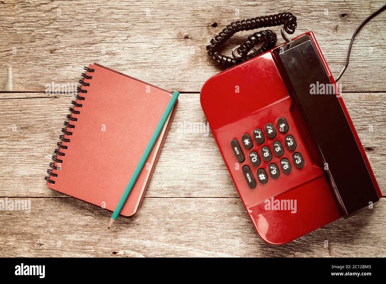 Old telephone and personal organizer Stock Photo - Alamy