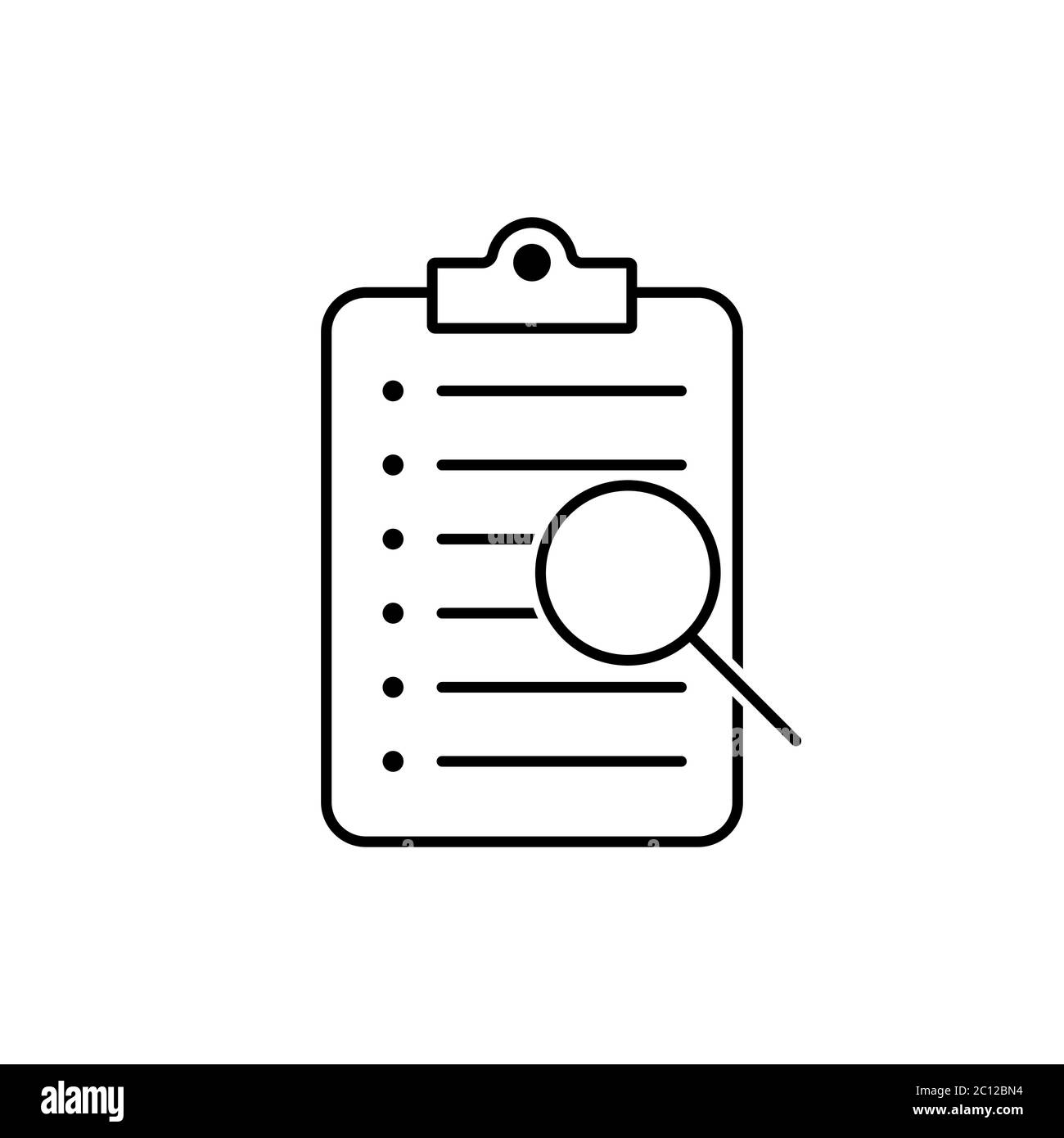 Clipboard with magnifier icon, Clipboard and magnifying glass line icon ...