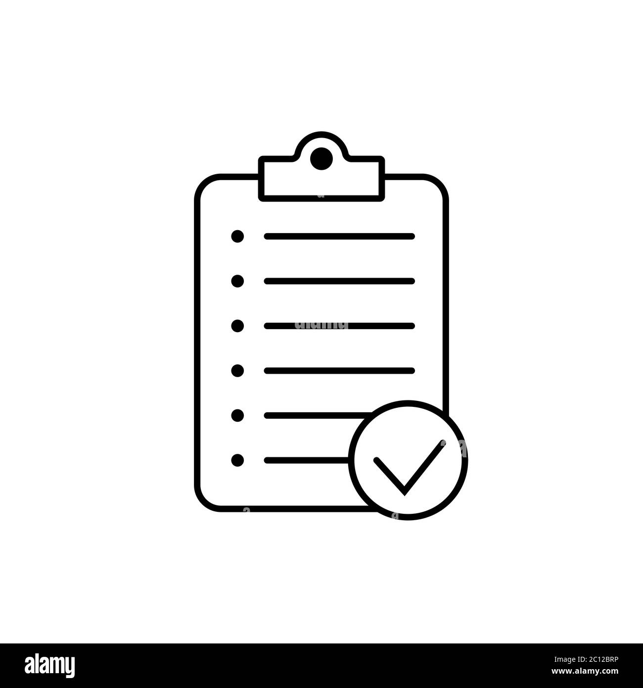 Clipboard with checklist icon, linear stile symbol for web site and app ...