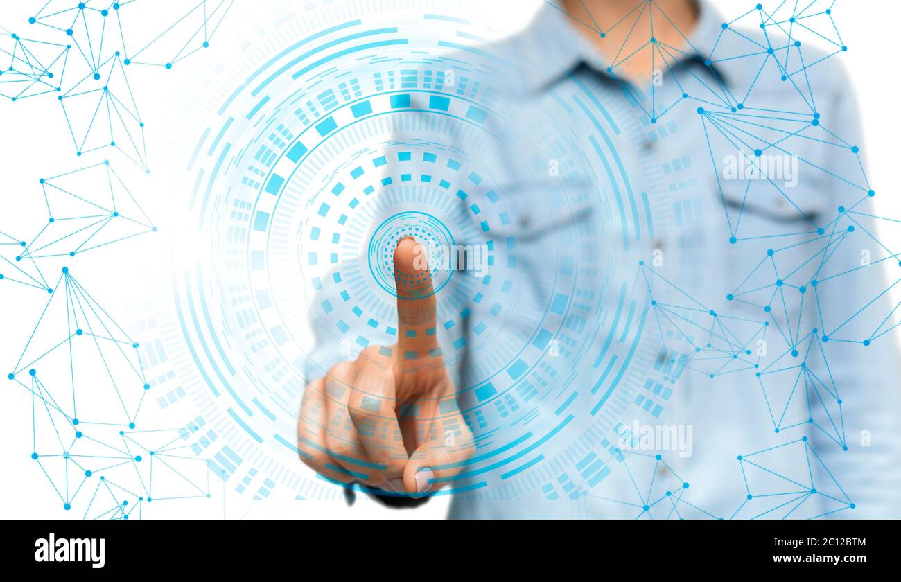 Pushing virtual access button hi-res stock photography and images - Alamy