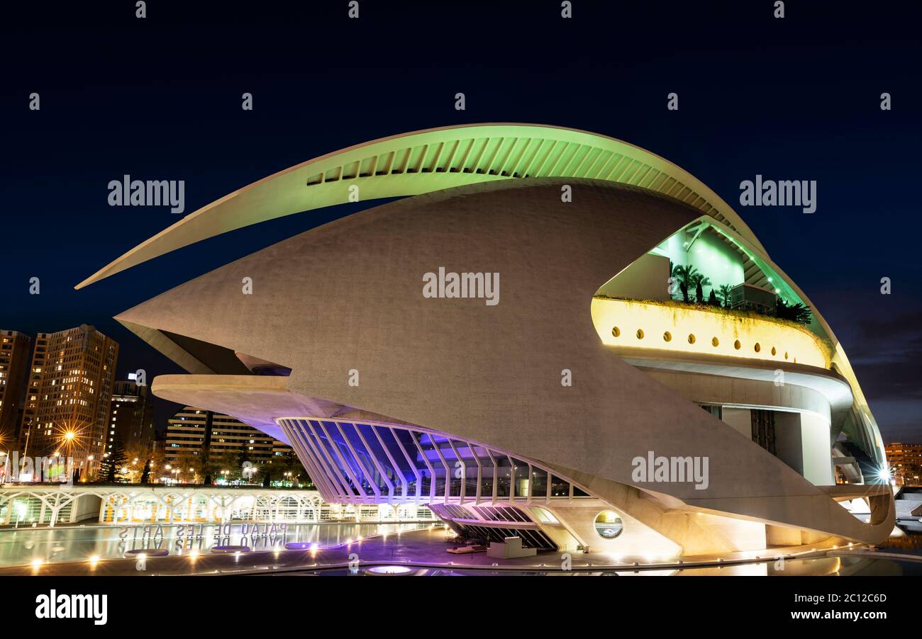 Futuristic El Palau de les Arts Reina Sofia, opera house and cultural ...