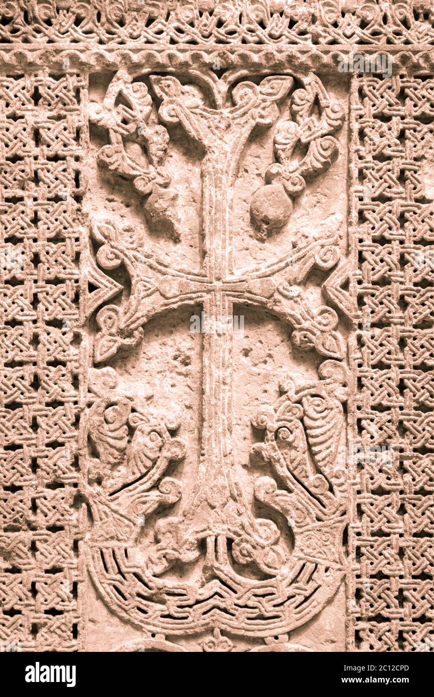 Medieval stone cross orthodox symbol Stock Photo - Alamy