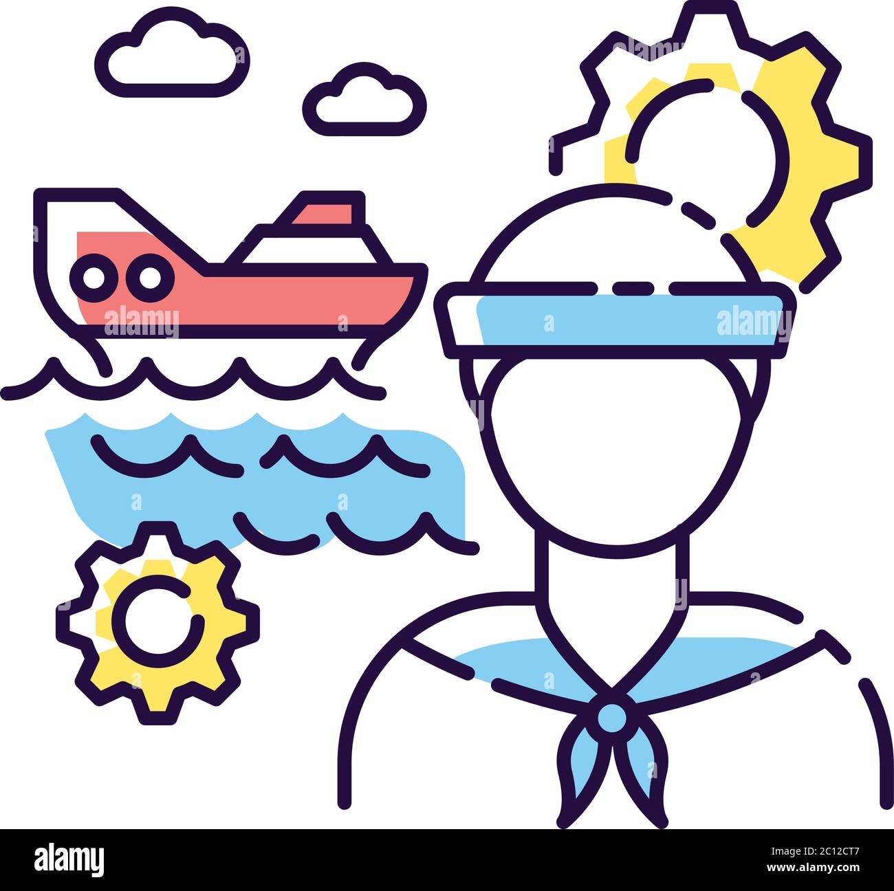Marine engineer RGB color icon Stock Vector Image & Art - Alamy