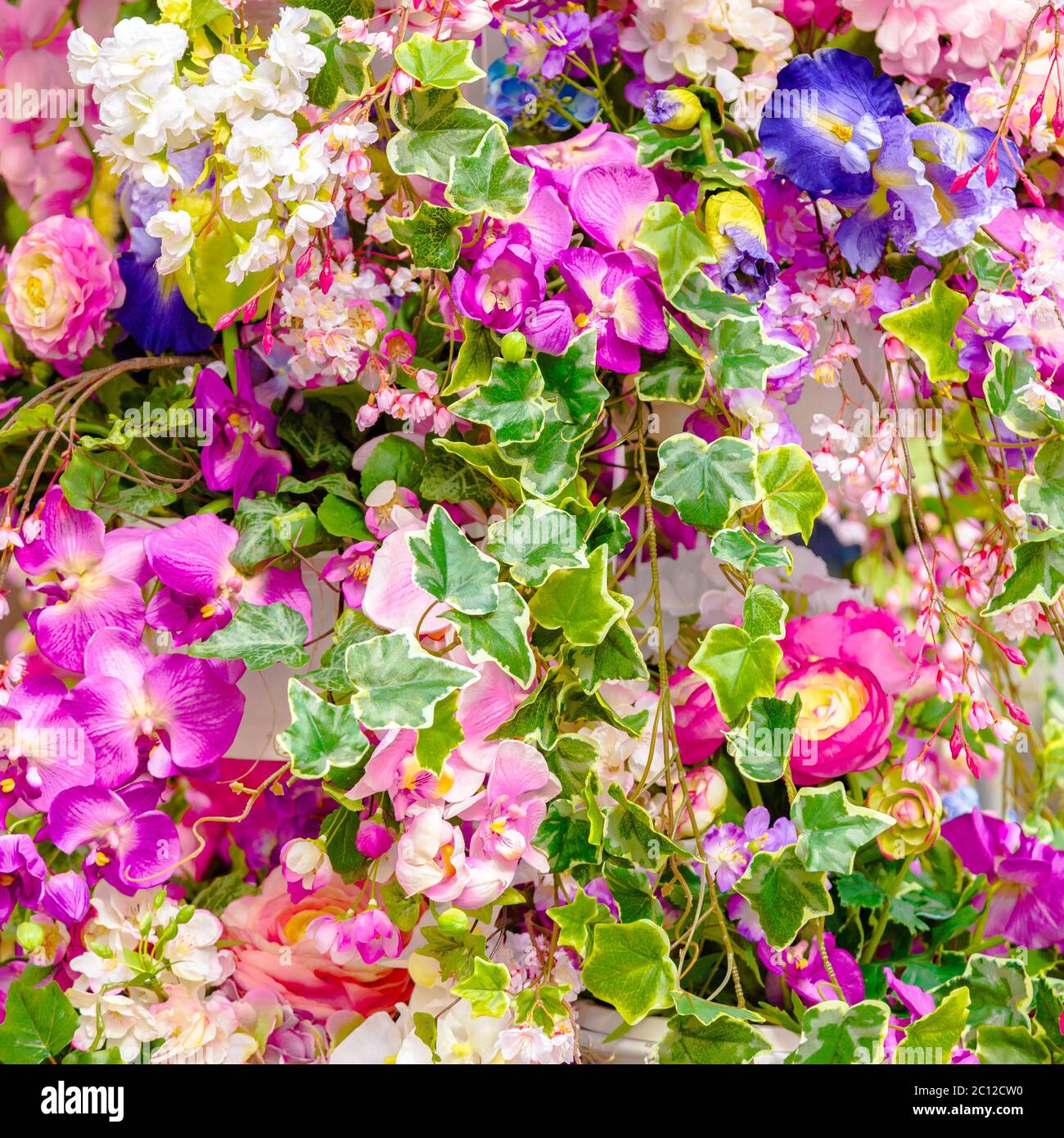 Pattern of natural flowers background Stock Photo - Alamy