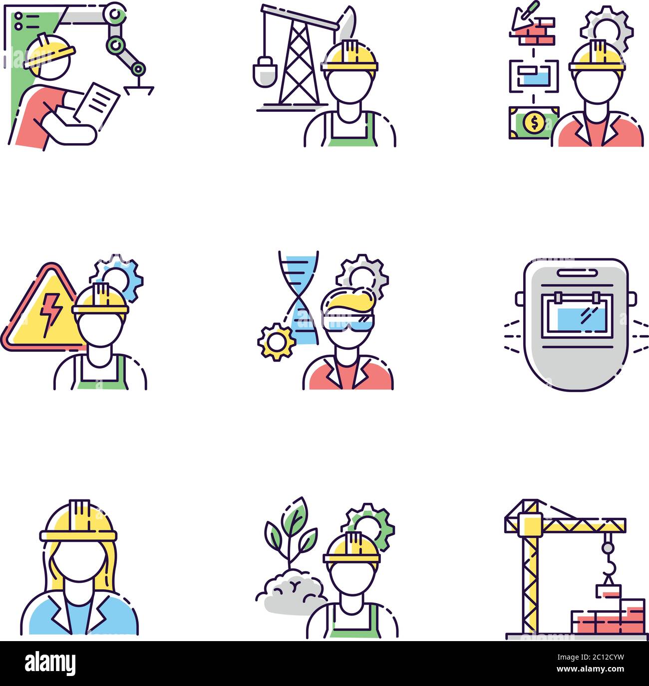 Professional worker RGB color icons set Stock Vector Image & Art - Alamy