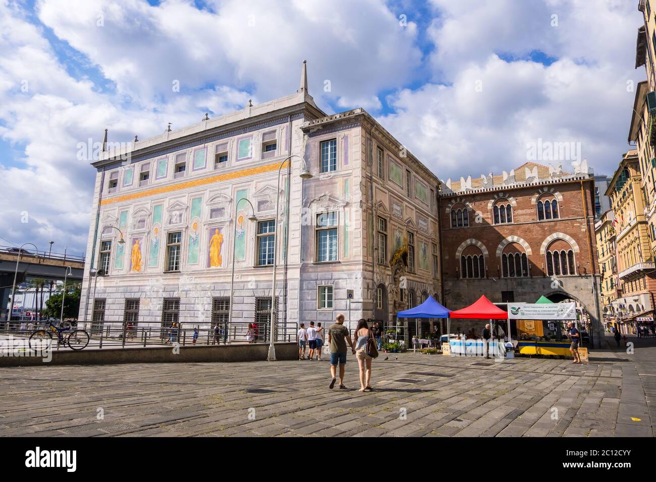 Genoa, Italy - August 18, 2019: Palazzo San Giorgio or Palace of St ...