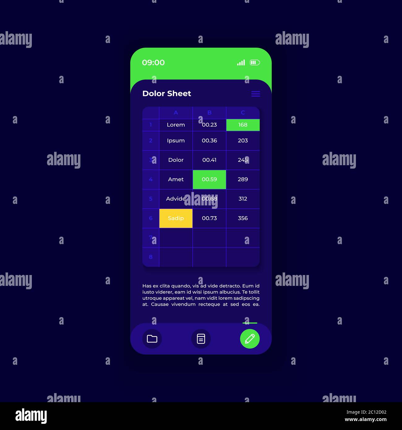 File directory smartphone interface vector template Stock Vector Image & Art - Alamy