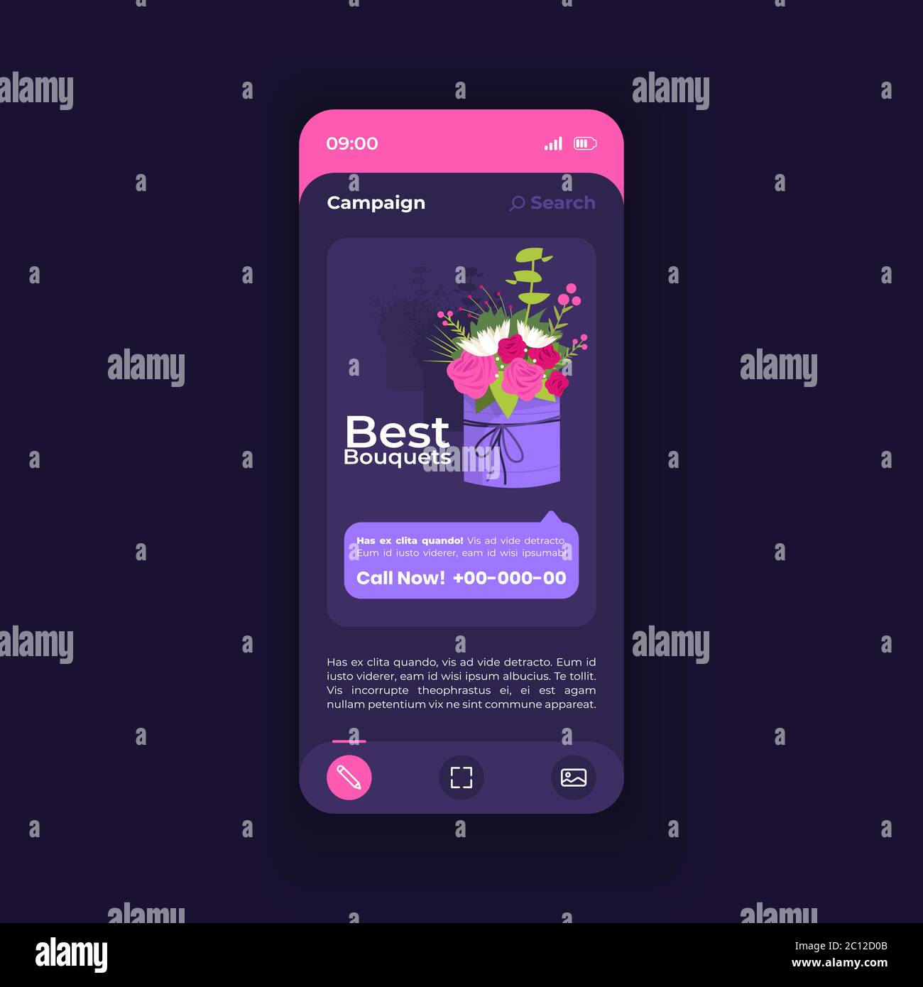 Product promotion smartphone interface vector template Stock Vector ...