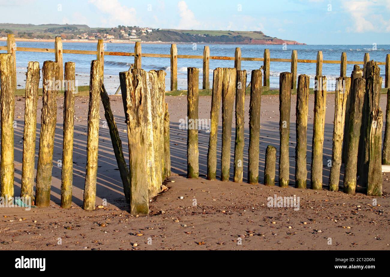 Exmouth beach groynes hi-res stock photography and images - Alamy