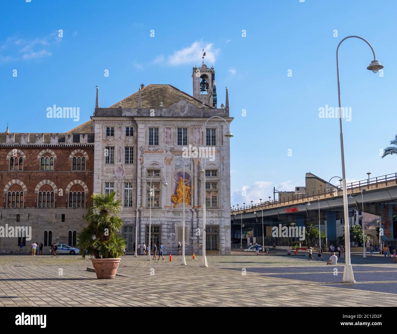 Genoa, Italy - August 18, 2019: The Palazzo San Giorgio or Palace of St ...