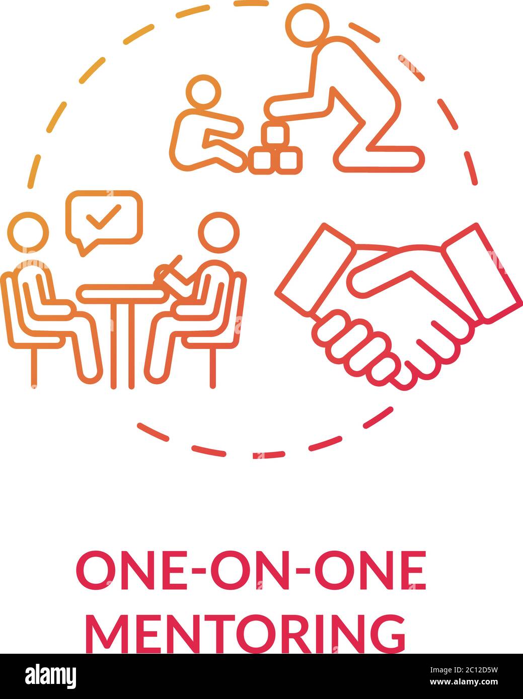 On on one mentoring concept icon Stock Vector Image & Art - Alamy