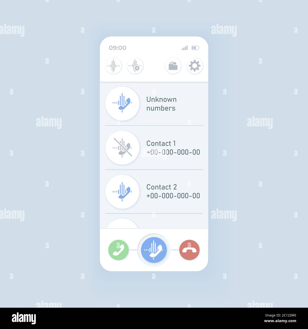 Call menu smartphone interface vector template Stock Vector Image & Art ...