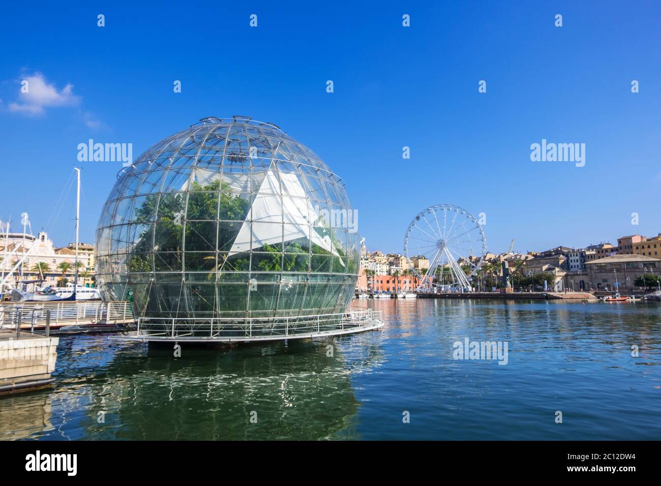 Genoa, Italy - August 18, 2019: The Biosphere by Renzo Piano known as ...