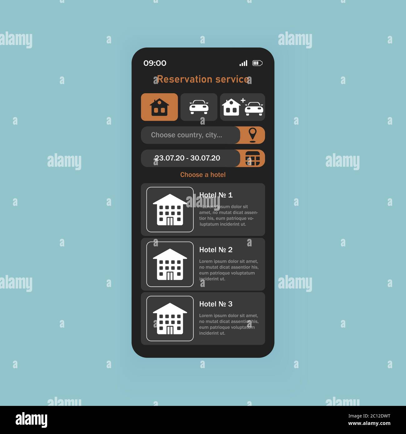 Reservation Service Smartphone Interface Vector Template Stock Vector Image And Art Alamy