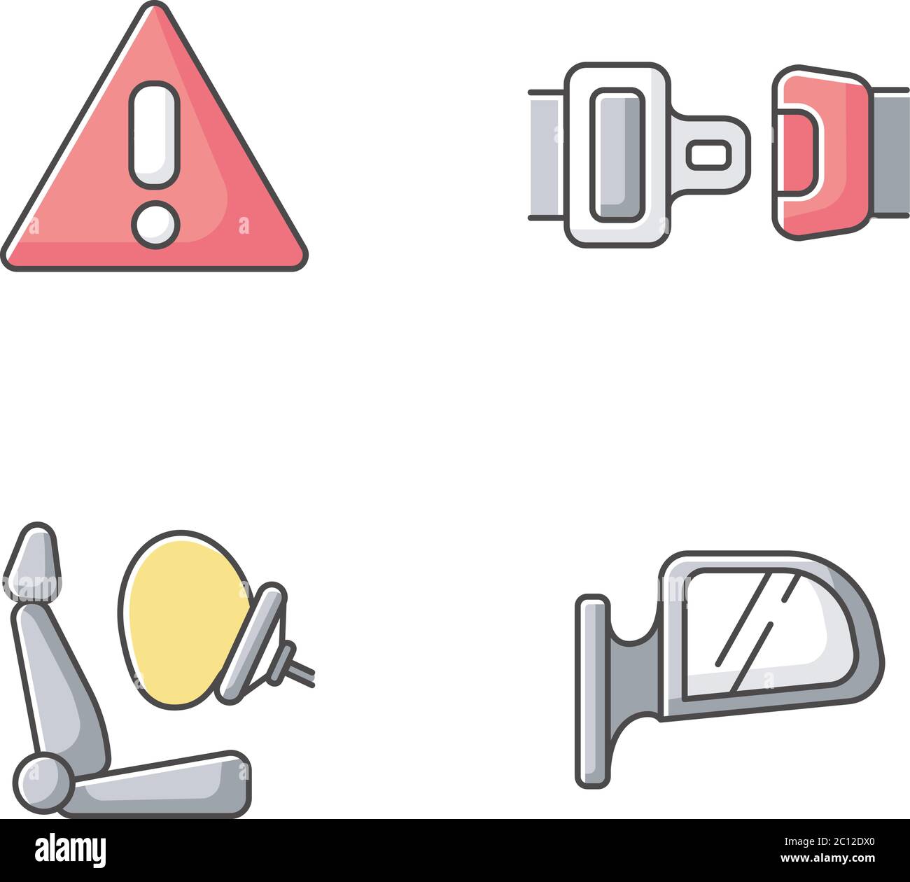 Drivers safety precautions RGB color icons set Stock Vector Image & Art ...