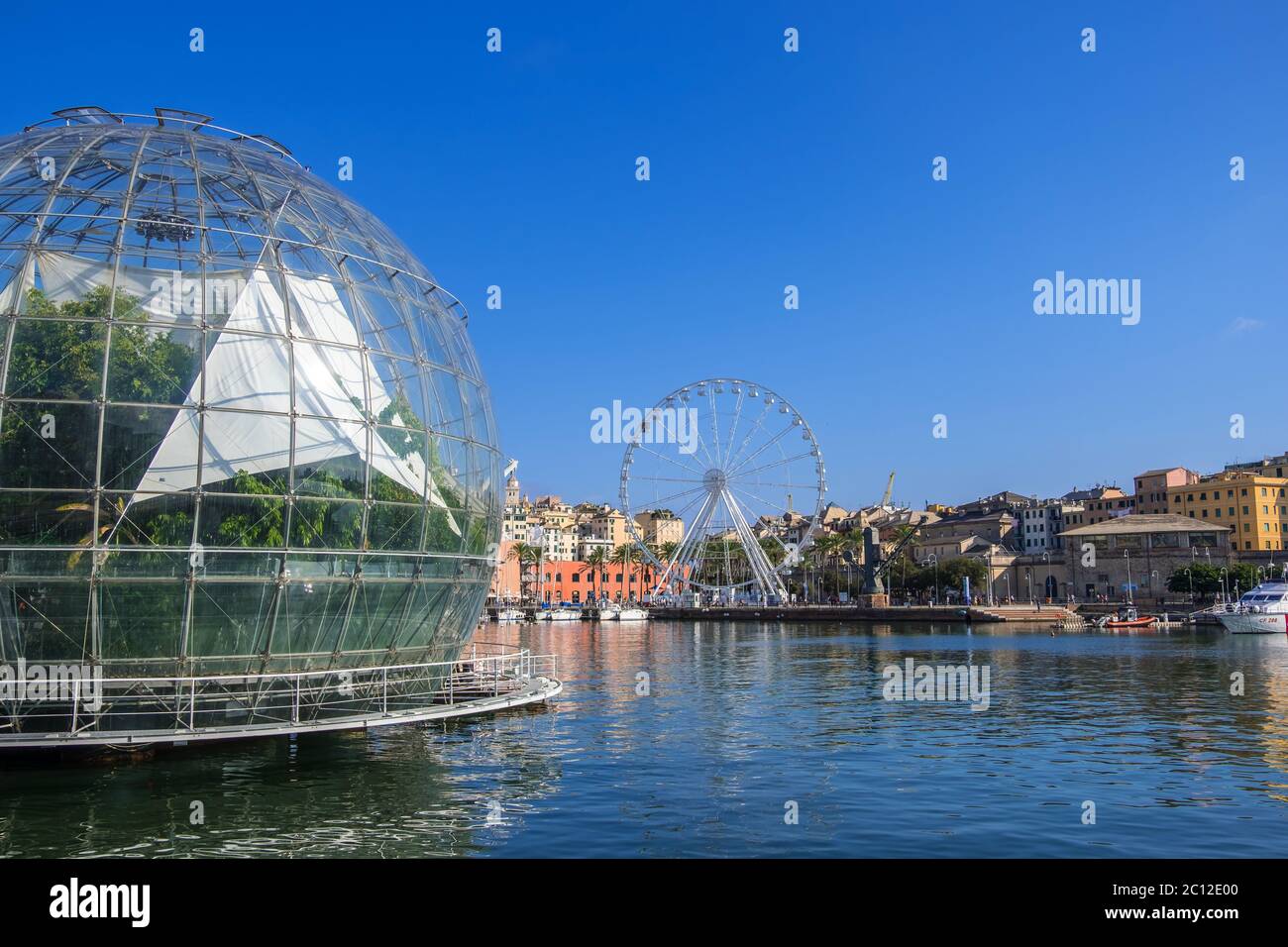 Genoa, Italy - August 18, 2019: The Biosphere by Renzo Piano known as ...