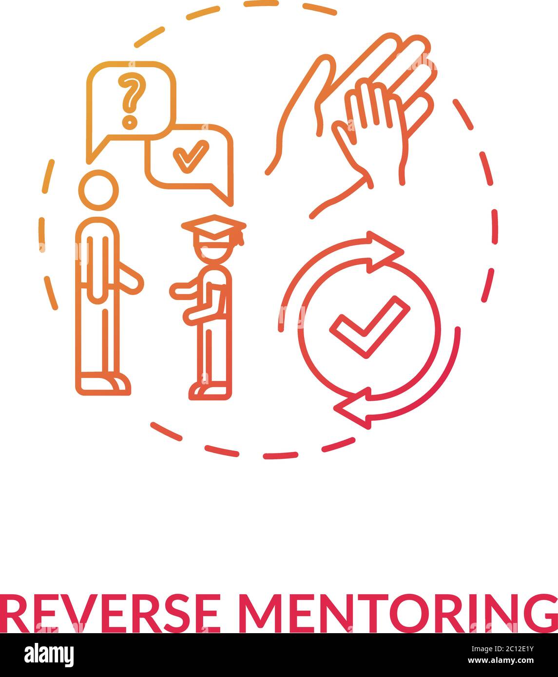Reverse mentoring concept icon Stock Vector Image & Art - Alamy