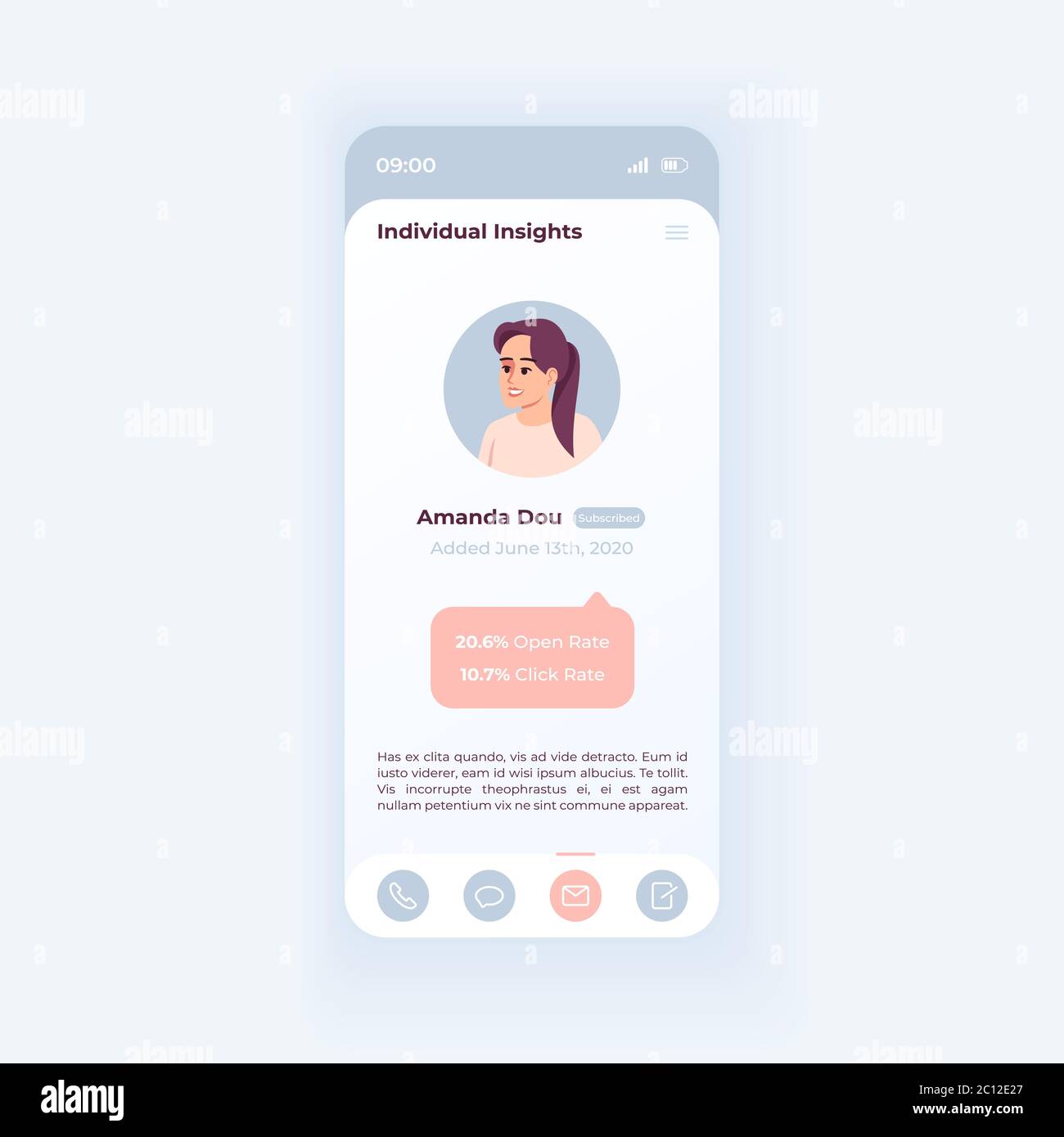 Personal account management smartphone interface vector template Stock ...
