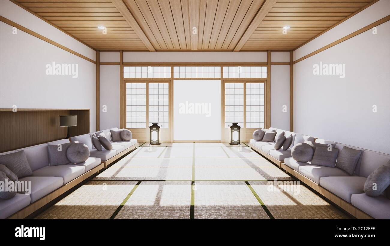 Sofa japanese style on room japan and the white backdrop provides a ...