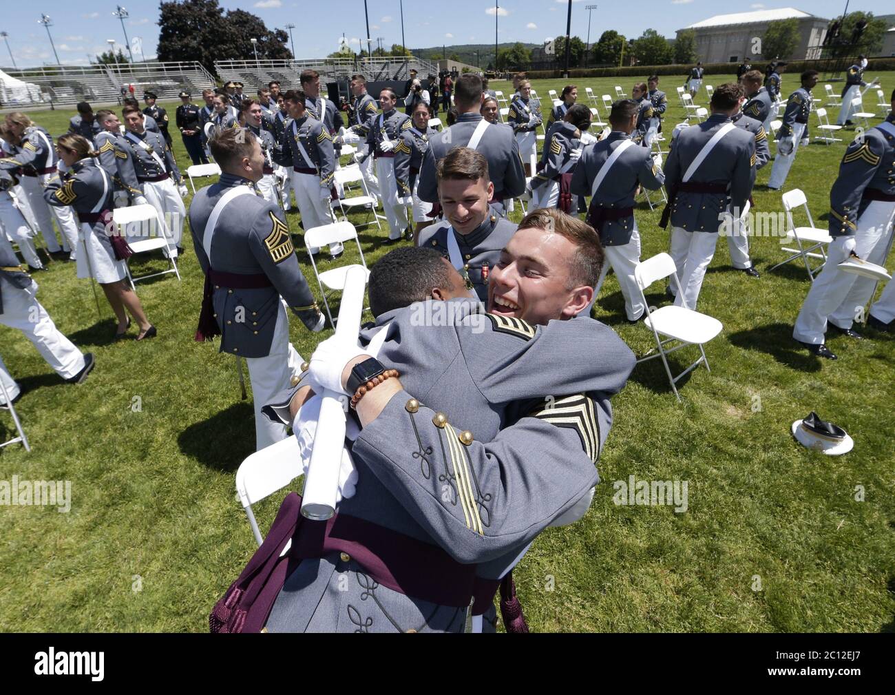West Point, United States. 13th June, 2020. Cadets celebrate after ...